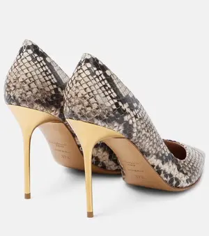 Balmain Python-effect Leather Pumps