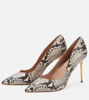Balmain Python-effect Leather Pumps