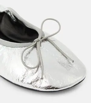 Proenza Schouler Metallic Leather Ballet Flats - Silver