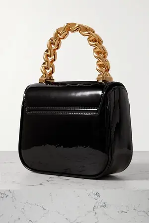 Versace La Medusa Patent-leather Shoulder Bag