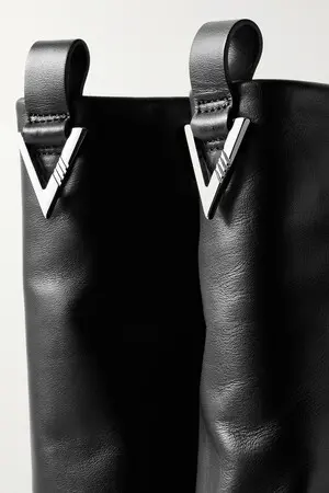Attico Robin Layered Knee Boots - Black