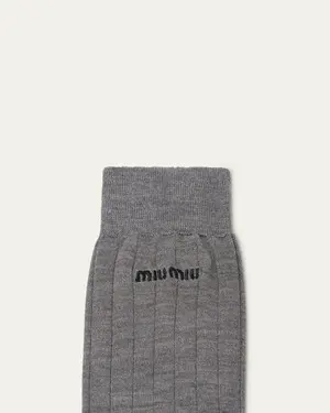 Miu Miu Logo-knit Silk Socks