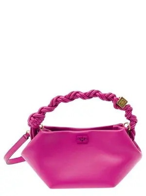 GANNI Bou Bag Mini Handbag With Braided Handle Pink