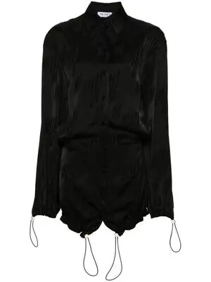 Attico The Attico Logo Jacquard Mini Dress - Black