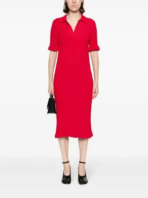 Viktor & Rolf V-neck Knitted Midi Dress - Red