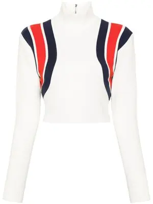 Gucci Sylvie-web Knitted Cropped Top - White