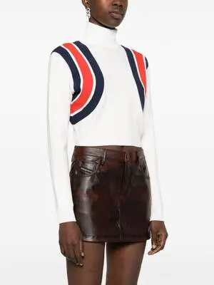 Gucci Sylvie-web Knitted Cropped Top