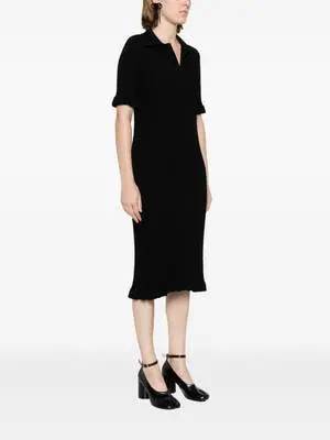 Viktor & Rolf V-neck Knitted Midi Dress - Black
