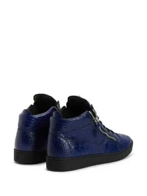 GIUSEPPE ZANOTTI Kriss Crocodile-effect Mid-top Sneakers