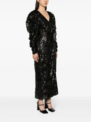 ROTATE BY BIRGER CHRISTENSEN Sequin Wrap Midi Dress