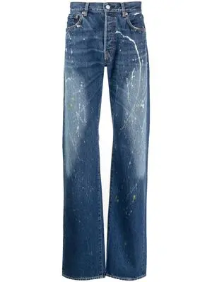 Yohji Yamamoto Paint-splatter Jeans