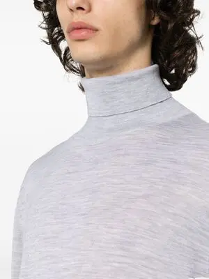 Eleventy Turtleneck Wool Jumper - Grey