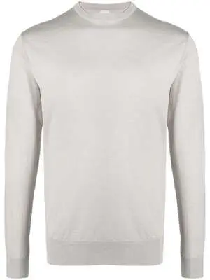 Eleventy Crew Neck Wool-blend Jumper - Grey