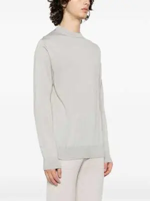 Eleventy Crew Neck Wool-blend Jumper - Grey