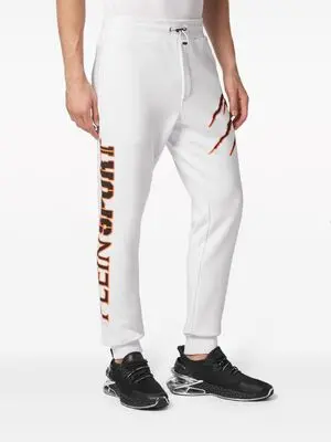 PLEIN SPORT Logo-print Drawstring-waistband Track Pants - White