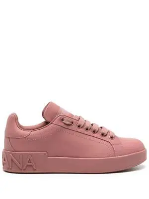 Dolce & Gabbana Embossed-logo Leather Sneakers