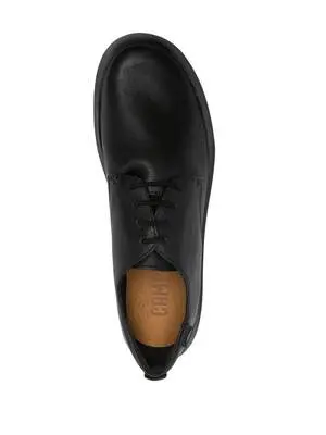Camper Wagon Leather Derby Shoes - Black