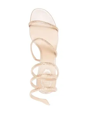 Rene Caovilla Cleo 40mm Crystal-embellished Sandals - Neutrals