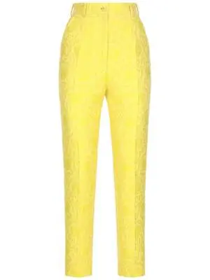 Dolce & Gabbana Floral Jacquard Tailored Trousers - Yellow