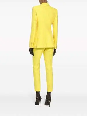 Dolce & Gabbana Floral Jacquard Tailored Trousers - Yellow