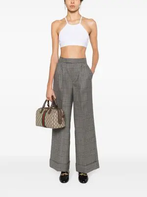 Gucci Interlocking G Ribbed Cropped Top - White