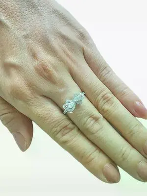 HYT JEWELRY Platinum Diamond Bow Ring