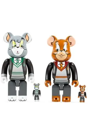MEDICOM TOY X Warner Brothers Tom And Jerry In Hogwarts House Robes 100% And 400% 4-piece Figure Set - Black