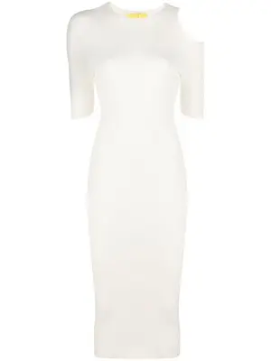 AERON Ribbed Knit Midi Dress - Neutrals