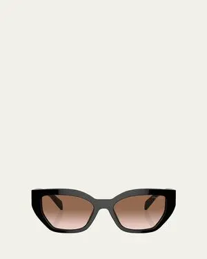 Prada Logo Butterfly Sunglasses - Black