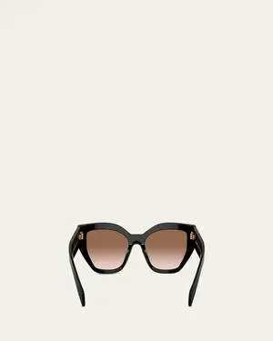 Prada Logo Butterfly Sunglasses - Black