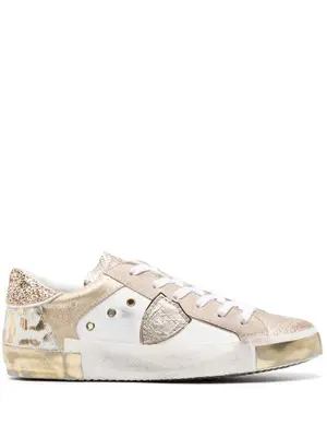 Philippe Model Logo-patch Sneakers - Gold