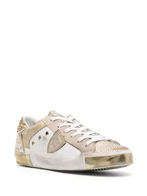 Philippe Model Logo-patch Sneakers - Gold