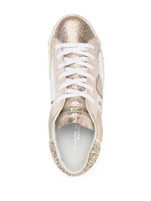 Philippe Model Logo-patch Sneakers - Gold
