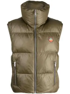 Bally Funnel-neck Padded Gilet - Green