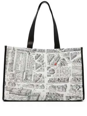 AGNES B. Map Of Paris Screen-print Tote Bag