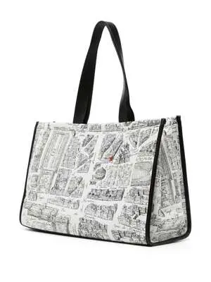 AGNES B. Map Of Paris Screen-print Tote Bag