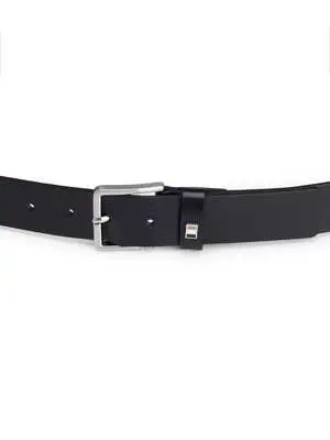 BOSS Logo-plaque Leather Belt - Black