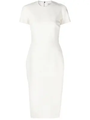 Victoria Beckham Twill Midi Dress - Neutrals