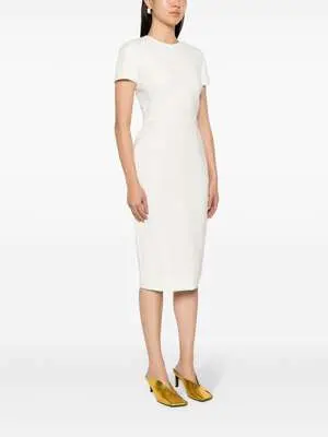 Victoria Beckham Twill Midi Dress - Neutrals