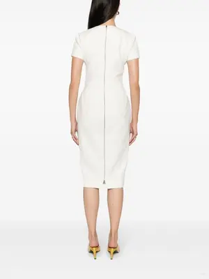 Victoria Beckham Twill Midi Dress - Neutrals
