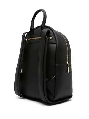 Moschino Logo-plaque Leather Backpack - Black