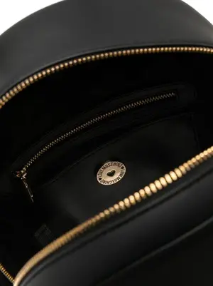 Moschino Logo-plaque Leather Backpack - Black