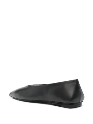 Marsèll Ago Pointed-toe Leather Ballet Flats - Black