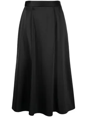 ROBERTO COLLINA A-line Satin Midi Skirt