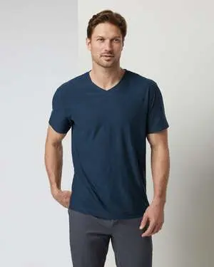 Vuori Strato Tech V-neck T-shirt - Navy Heather