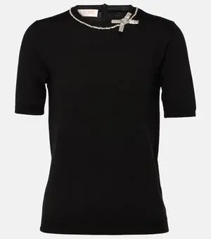 Valentino Garavani Embellished Virgin Wool Top
