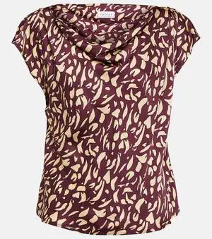 Velvet By Graham & Spencer Devi Printed Satin Top
