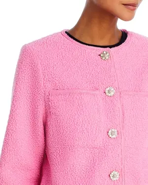 Aqua Rhinestone Button Boucle Jacket Exclusive