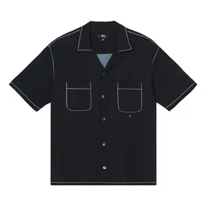 StÜssy Contrast Pick Stitched Shirt - Black