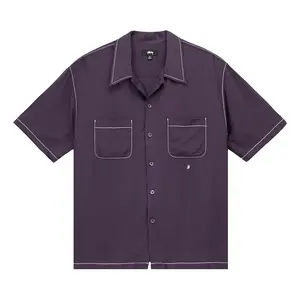 StÜssy Contrast Pick Stitched Shirt 'plum - Purple